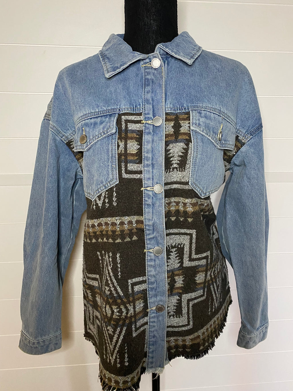 Aztec Denim Jacket – Fog + Fern Clothing Co.